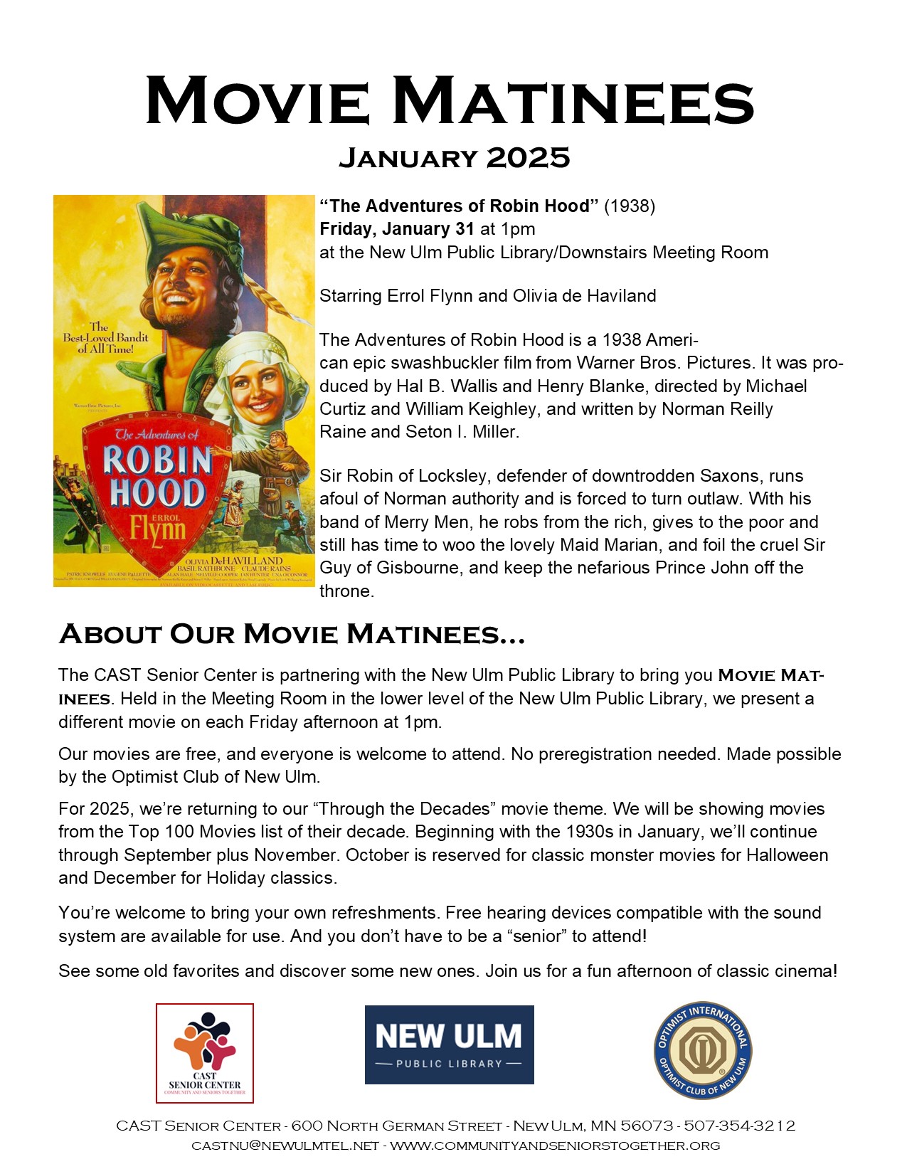 Movie Matinees – Community and Seniors Together